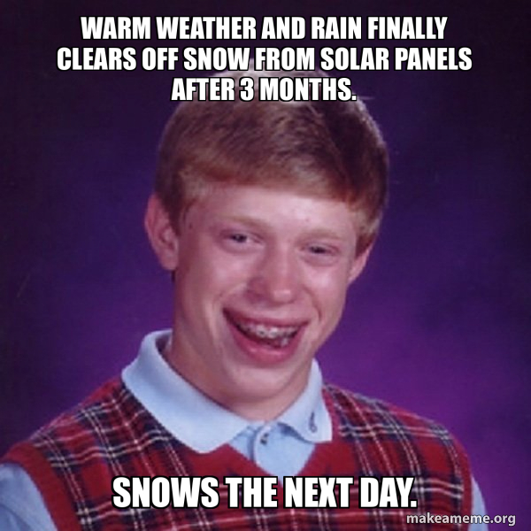 Warm weather and rain finally clears off snow from solar panels after 3 ...