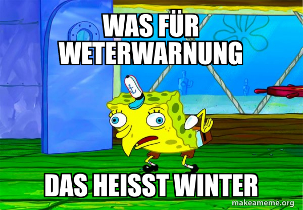 WaS füR wETerWarNunG DAs hEißT wiNteR - Mocking SpongeBob Meme Generator