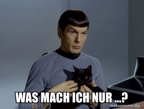 Was mach ich nur …? - Spock and Cat Meme Meme Generator
