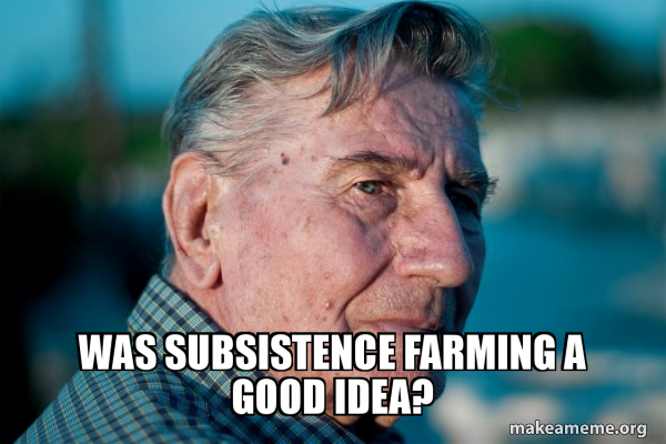 Was subsistence farming a good idea? - Marriage Advice Grandad Meme ...