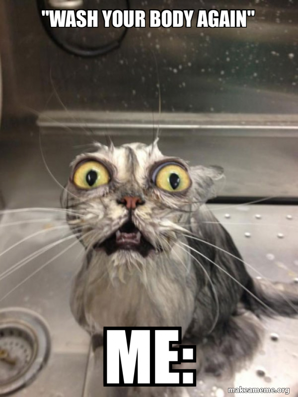 "Wash your body again" Me: - Cat bath Meme Generator