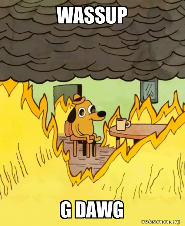 Wassup G DAWG - This Is Fine Meme Generator