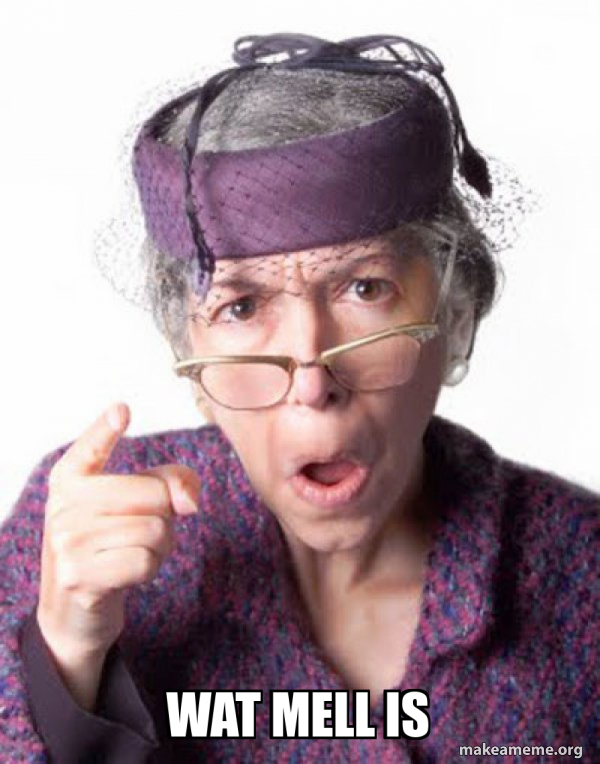 wat mell is - Disapproving Grandma Meme Generator
