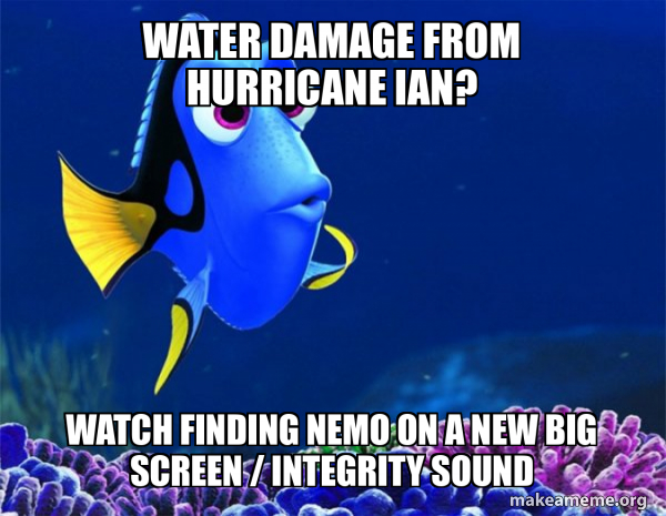 Water Damage from Hurricane Ian? Watch Finding Nemo On a NEW BIG SCREEN / Integrity Sound - Dory ...