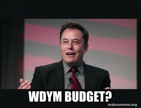Wdym budget? - Elon Musk Meme Generator