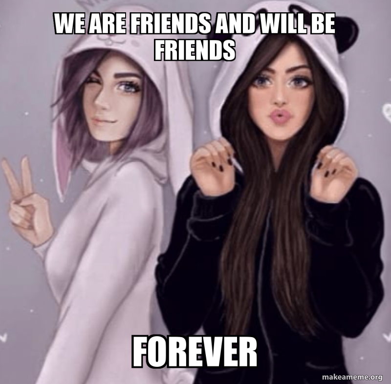 we are friends and will be friends forever Meme Generator