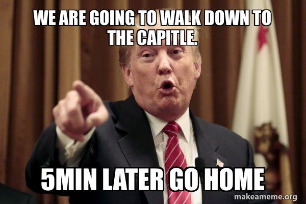 WE ARE GOING TO WALK DOWN TO THE CAPITLE. 5min later go home - Donald ...