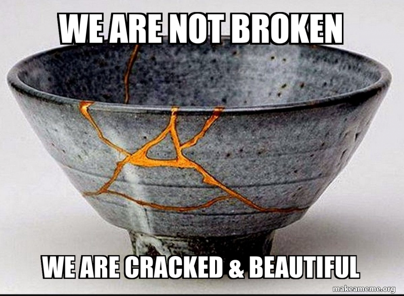 we are not broken we are cracked & beautiful Meme Generator