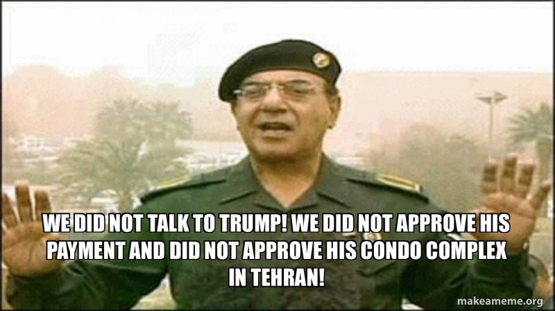 we did not talk to trump! we did not approve his payment and did NOT ...