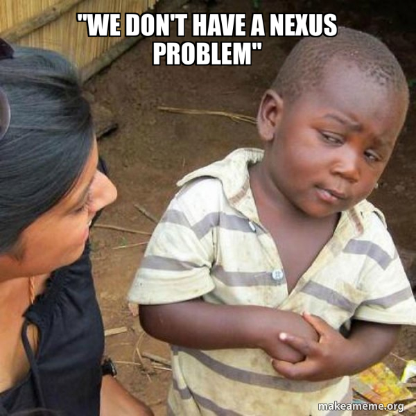 "We don't have a nexus problem" - Skeptical Third World Kid Meme Generator