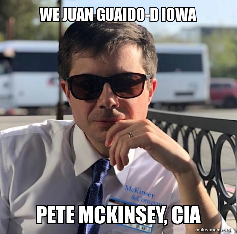 we juan guaido-d iowa pete mckinsey, cia Meme Generator
