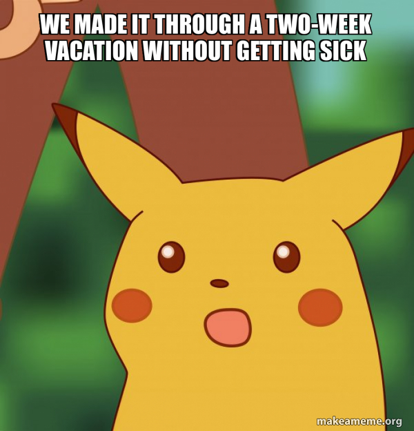 we made it through a Two-week vacation without getting sick - Surprised ...