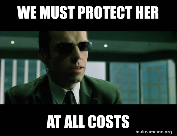 we must protect her at all costs - Agent Smith from the Matrix Meme ...