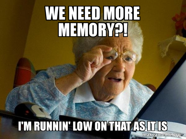We need more memory?! I'm runnin' low on that as it is - Internet ...