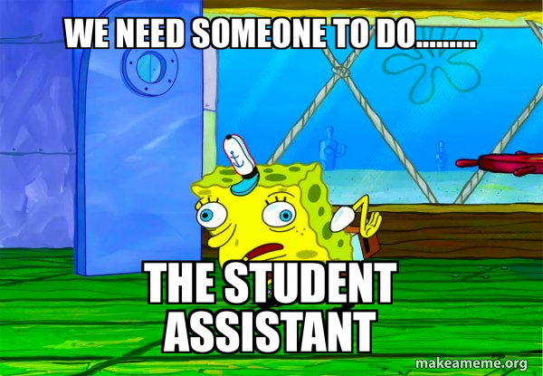 We need someone to do......... The student assistant - Mocking ...