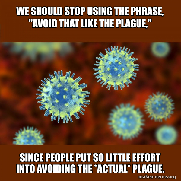 We should stop using the phrase, "Avoid that like the plague," since ...