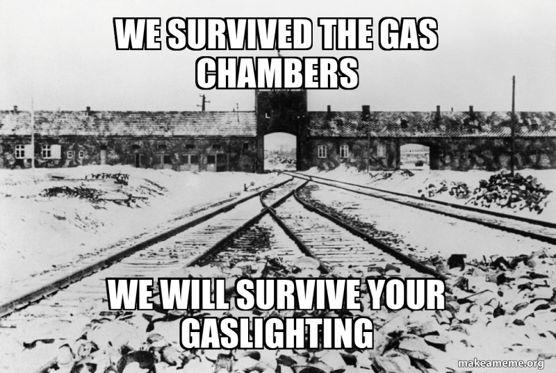 We survived the gas chambers We will survive your gaslighting Meme ...