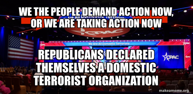 We the people demand action now, or we are taking action now ...