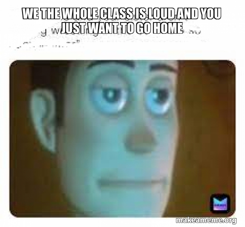 WE THE WHOLE CLASS IS loud and you just want to go home Meme Generator