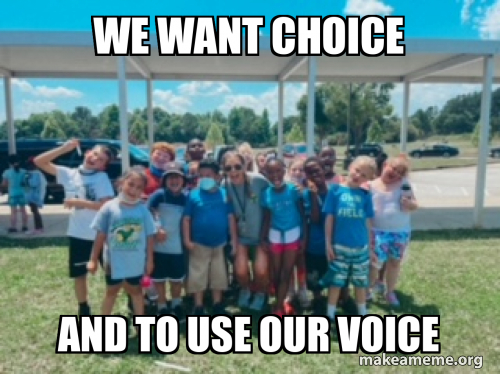 we want choice and to use our voice Meme Generator