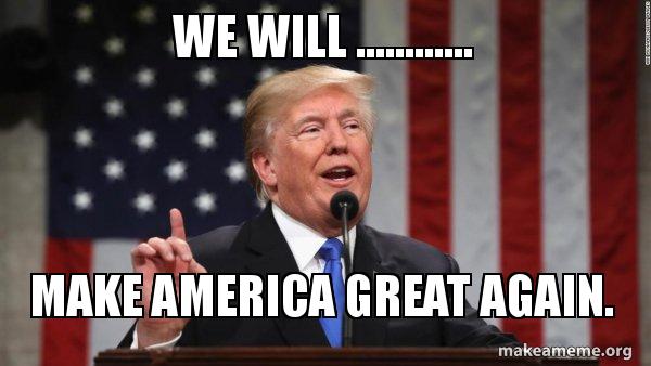 We Will ............ Make America Great Again. - Donald Trump Meme ...