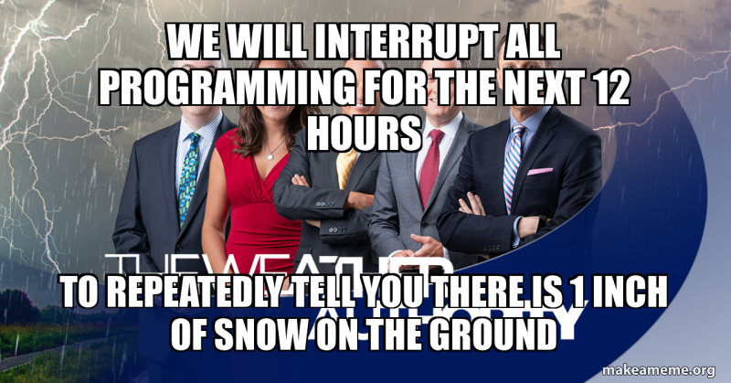 We will interrupt all programming for the next 12 hours to repeatedly ...