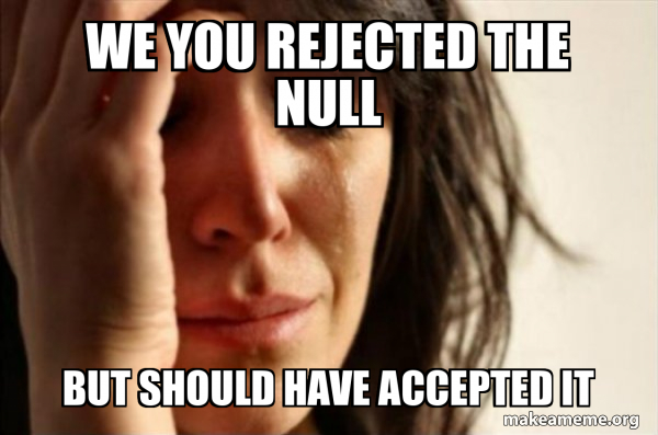 We you rejected the null but should have accepted it - First World ...