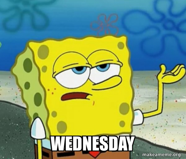 Wednesday - Tough SpongeBob Meme Generator