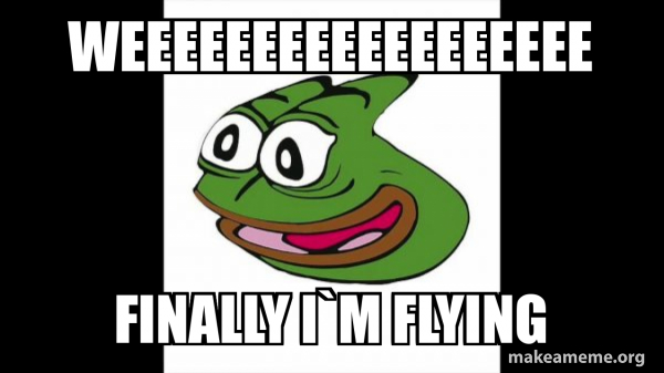 Weeeeeeeeeeeeeeeeee Finally i`m flying - Pepega Meme Generator