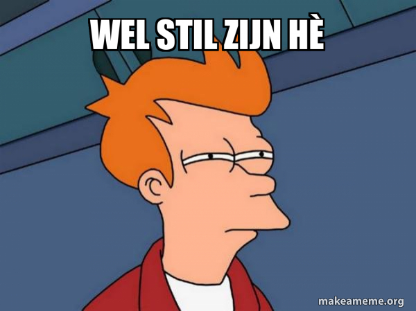 wel stil zijn hè - Futurama Fry Meme Generator
