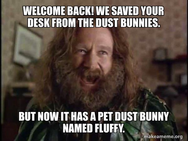 Welcome back! We saved your desk from the dust bunnies. But now it has ...