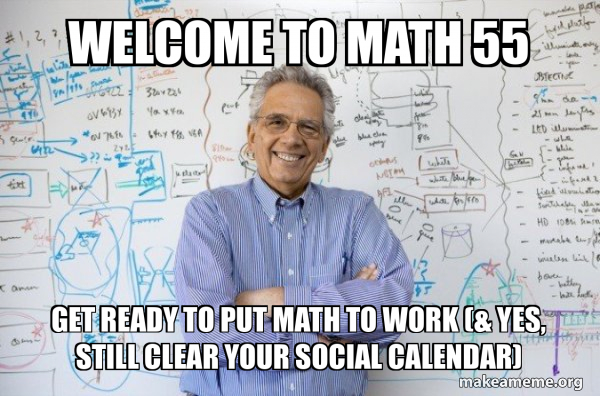 Welcome to Math 55 Get Ready to Put Math to work (& yes, still clear ...