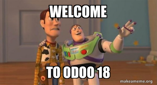 Welcome to odoo 18 - Buzz and Woody (Toy Story) Meme Meme Generator