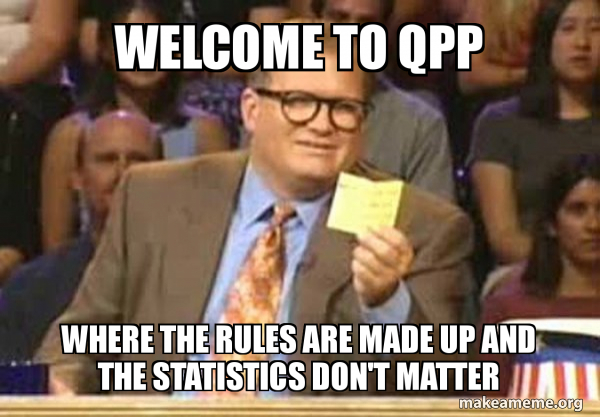 Welcome to QPP Where the rules are made up and the statistics don't ...