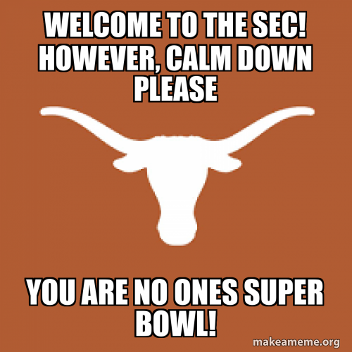 WELCOME TO THE SEC! HOWEVER, CALM DOWN PLEASE YOU ARE NO ONES SUPER ...
