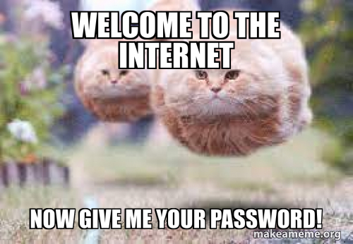 welcome to the internet now give me your password! Meme Generator
