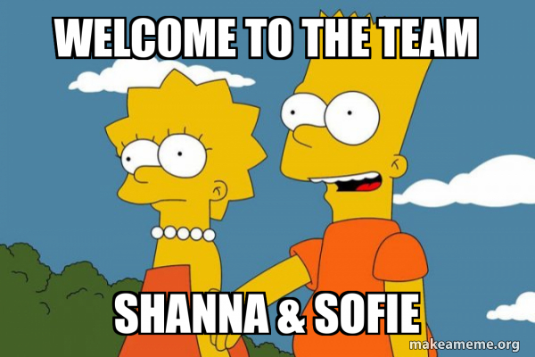 Welcome to the team Shanna & Sofie - Bart and Lisa Chat Meme Generator