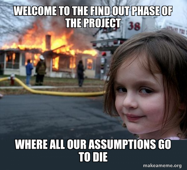 Welcome to the find out phase of the project Where all our assumptions ...