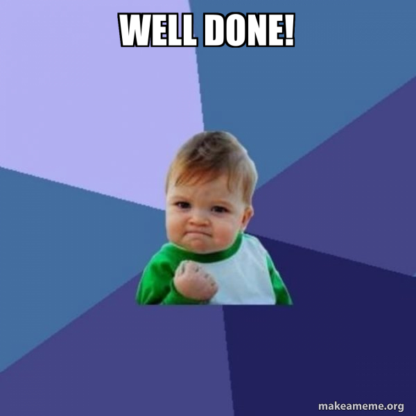 Well done! - Success Kid Meme Generator