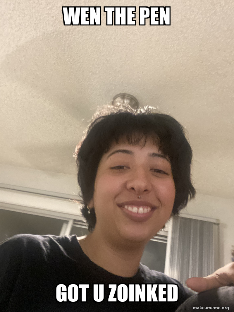 Wen the pen Got u zoinked Meme Generator