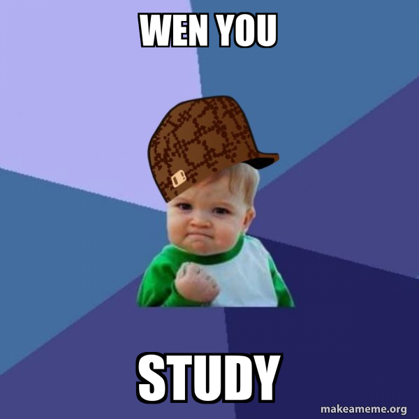 wen you STUDY - Scumbag Success Kid Meme Generator