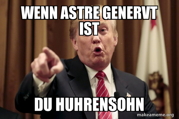 Wenn Astre genervt ist Du Huhrensohn - Donald Trump Says Meme Generator