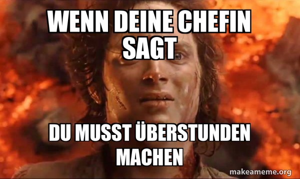 Wenn deine Chefin sagt Du musst Überstunden machen - Frodo it's over it ...