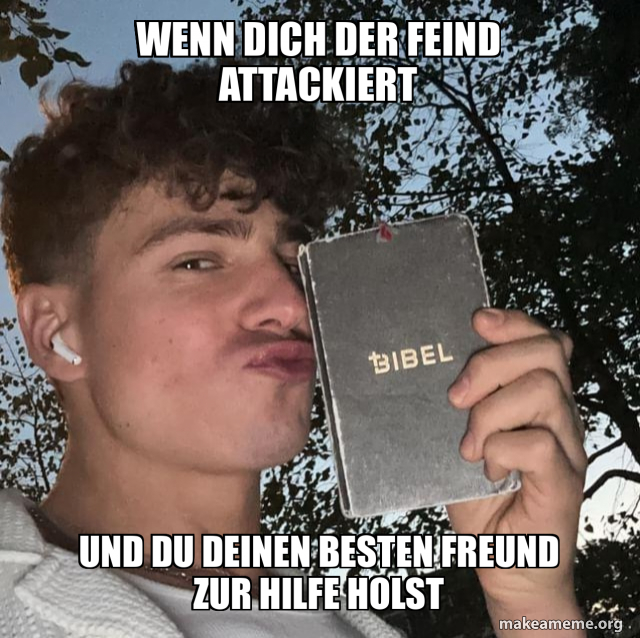 Wenn dich der feind attackiert Und du deinen besten freund zur hilfe ...