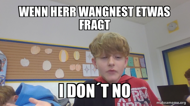 Wenn Herr Wangnest etwas fragt I don´t No Meme Generator