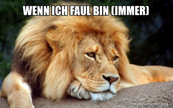 Wenn ich faul bin (immer) - Confession Lion Meme Generator