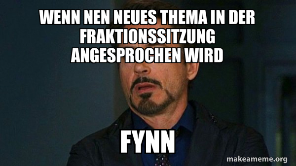 Wenn nen neues Thema in der Fraktionssitzung angesprochen wird Fynn ...