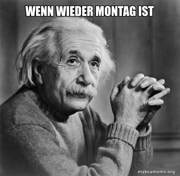 Wenn wieder Montag ist - Serious Albert Einstein Meme Generator