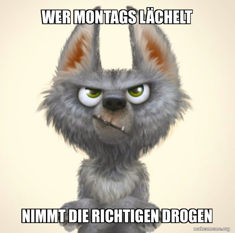Wer Montags lächelt nimmt die richtigen Drogen Meme Generator