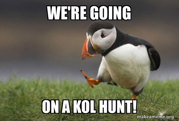 we're going on a kol hunt! - Unpopular Opinion Puffin Meme Generator